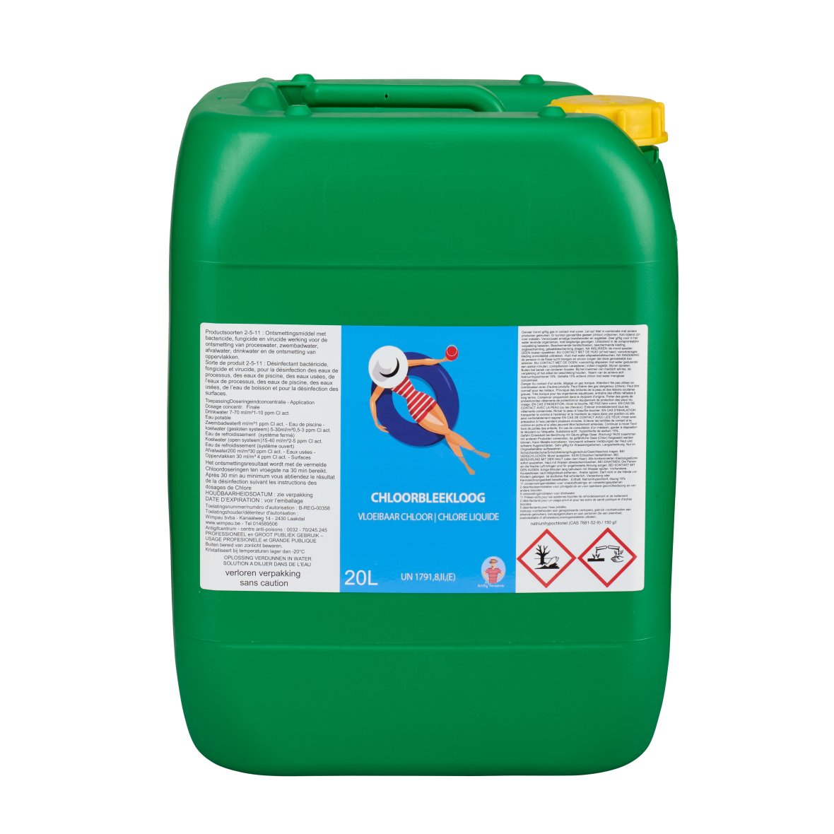Chlore liquide BE-REG-00358 20L (chloorbleekloog) | Piscineshop.be